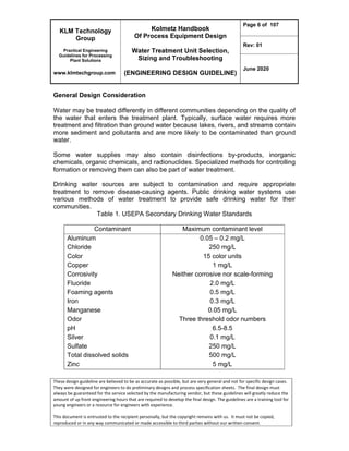 Water Treatment Unit Selection, Sizing and Troubleshooting | PDF