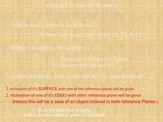 Engineering Drawing focus on projection of planes | PPT