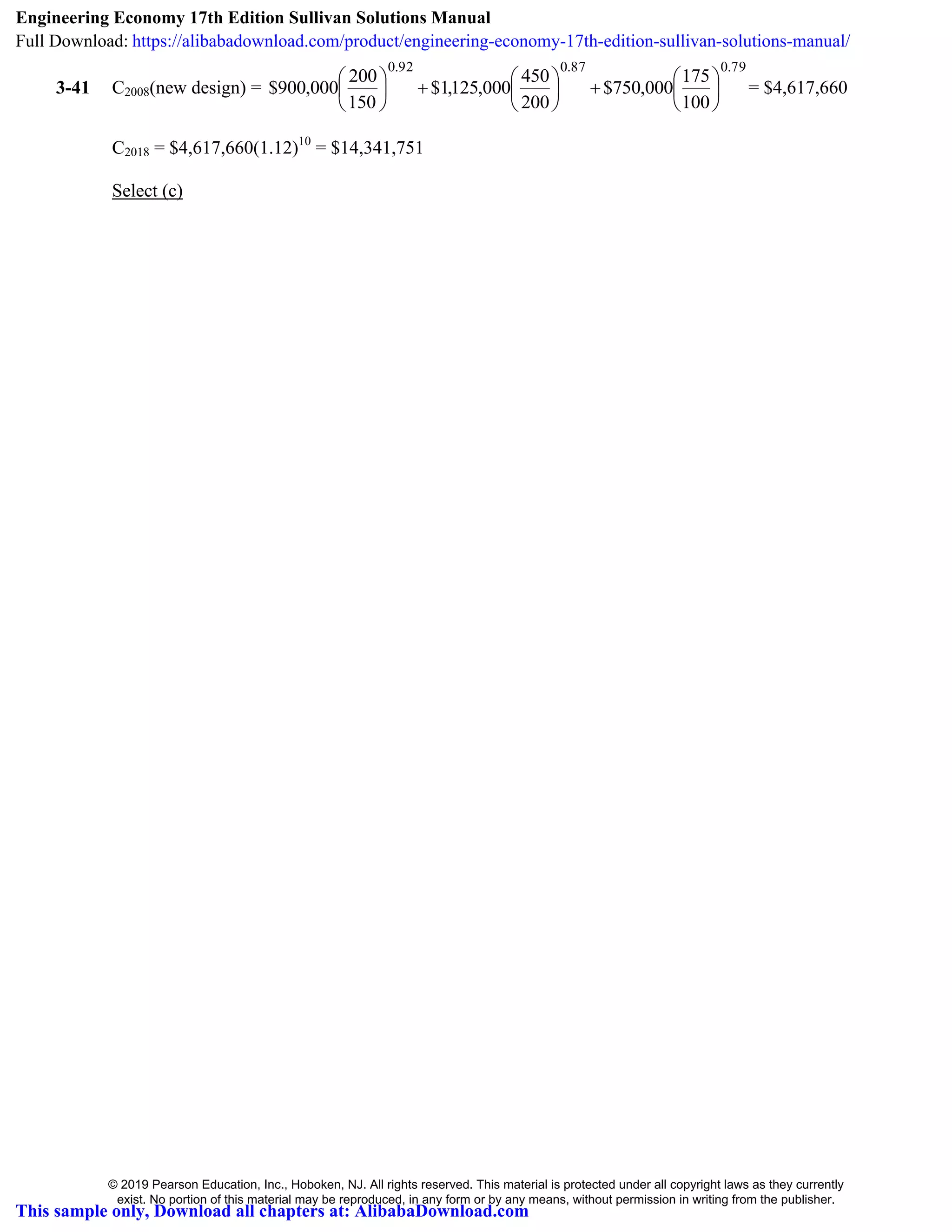 Engineering Economy 17th Edition Sullivan Solutions Manual | PDF