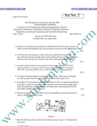 Engineering Graphics Jntu Model Paper{Www.Studentyogi.Com} | PDF
