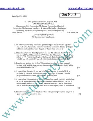 Engineering Graphics Jntu Model Paper{Www.Studentyogi.Com} | PDF