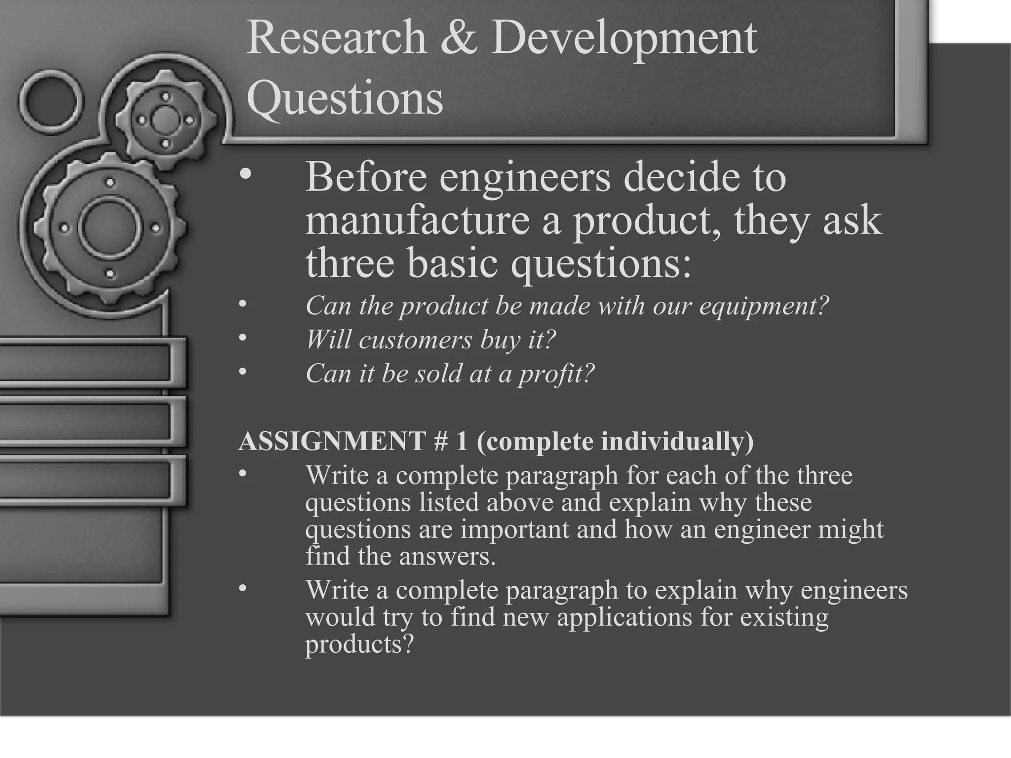 Engineering In Manufacturing | PPT