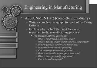 Engineering In Manufacturing | PPT
