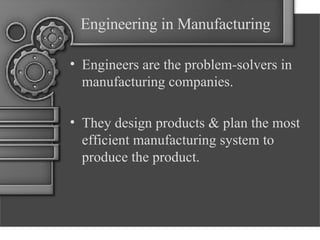 Engineering In Manufacturing | PPT