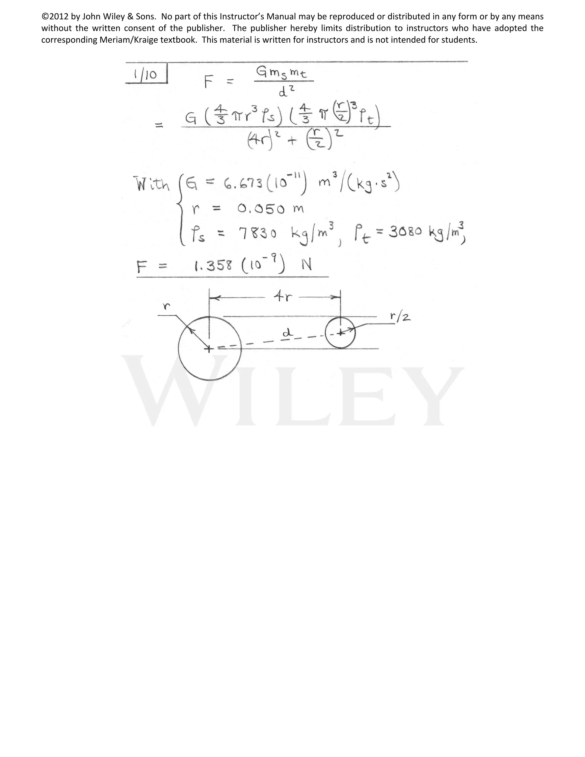 Engineering Mechanics Statics 7th Edition meriam Solutions Manual | PDF