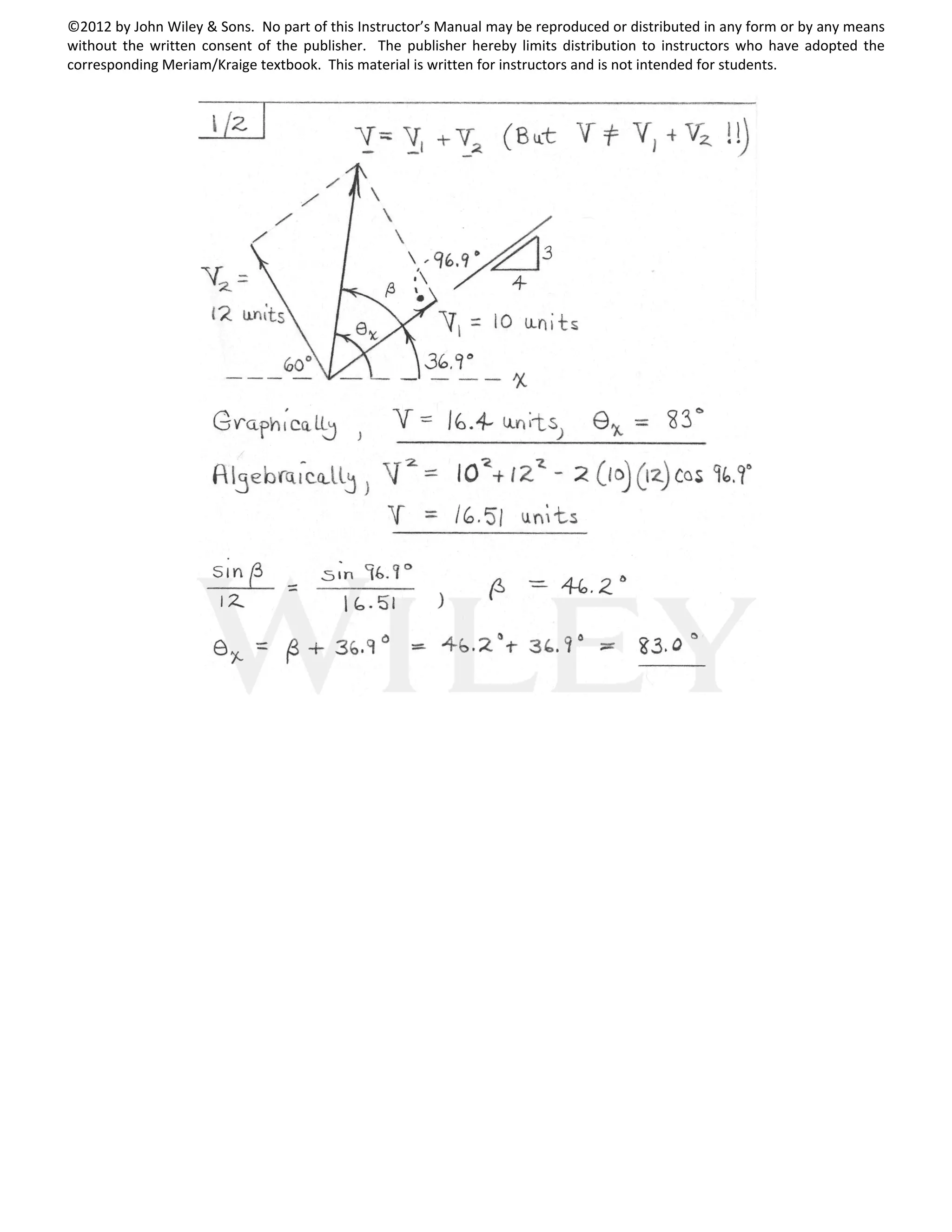Engineering Mechanics Statics 7th Edition meriam Solutions Manual | PDF