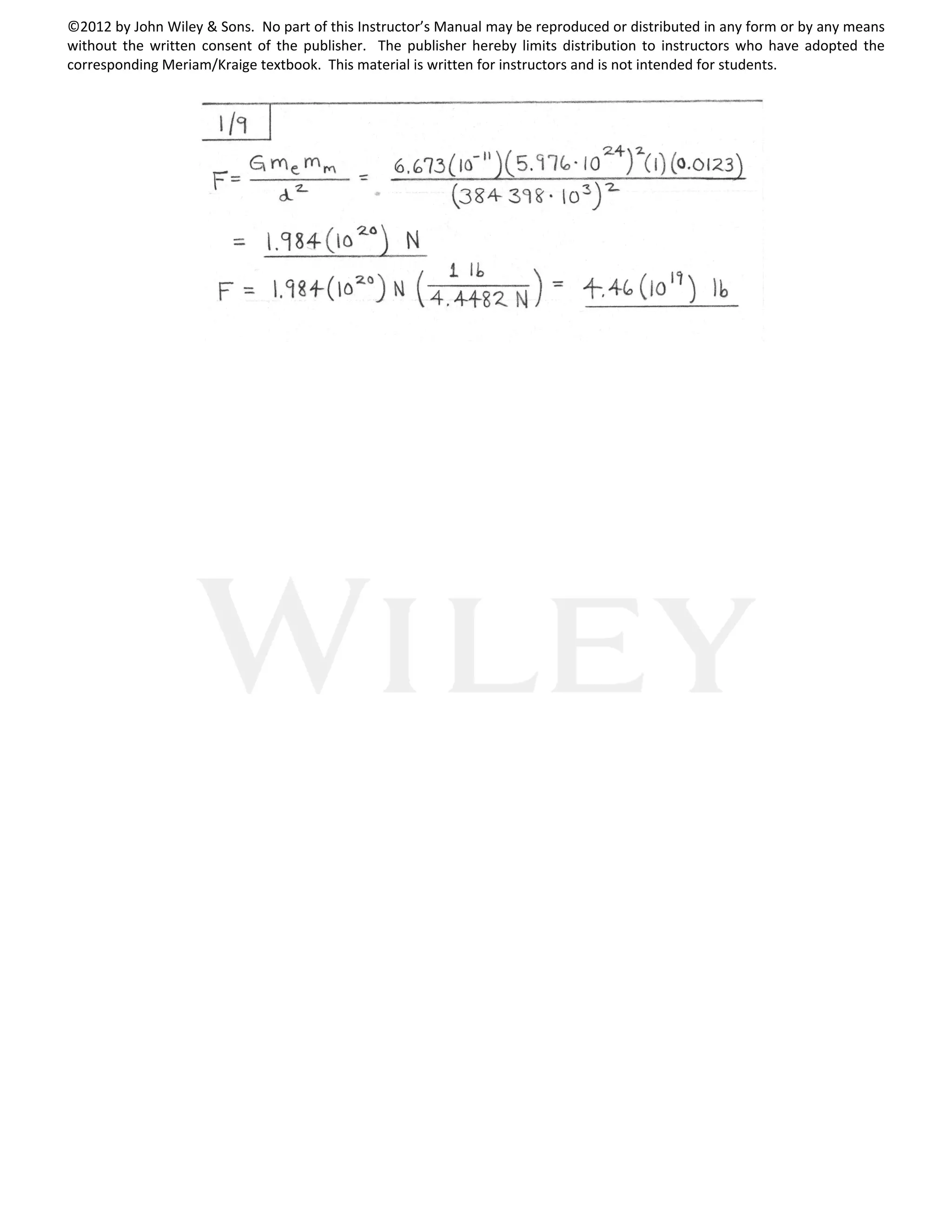 Engineering Mechanics Statics 7th Edition meriam Solutions Manual | PDF