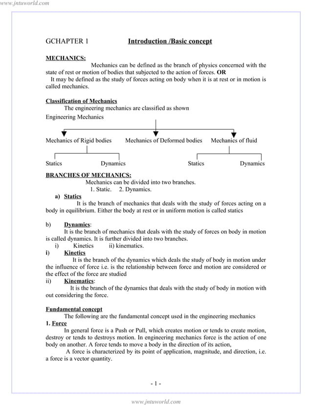 Engineering Mechanics Notes Pdf