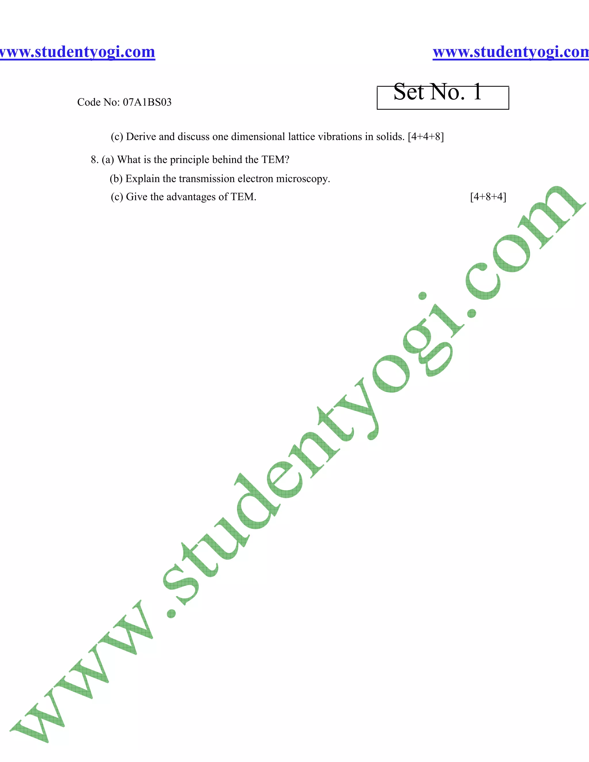 Engineering Physics Jntu Model Paper{Www.Studentyogi.Com} | PDF