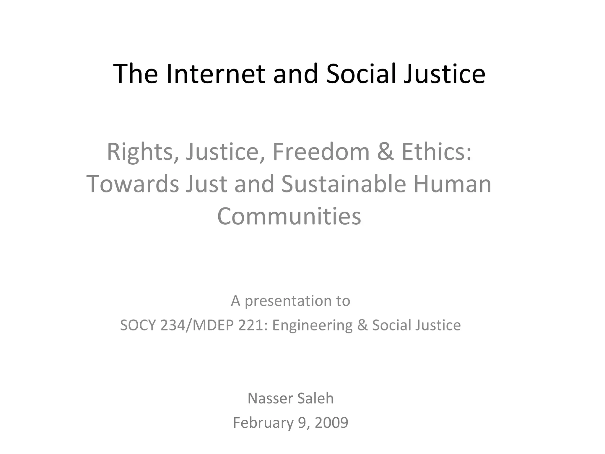Engineering Social Justice Presentation | PPT