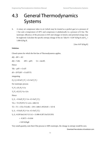 Engineering thermodynamics-solutions-manual | PDF