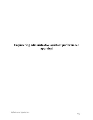 Engineering administrative assistant performance appraisal | DOC