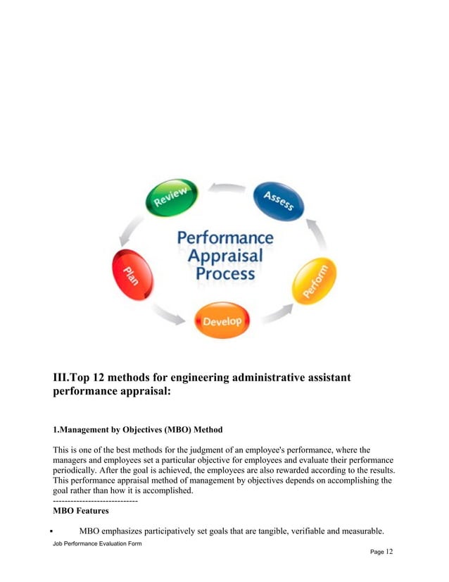 Engineering administrative assistant performance appraisal | DOC