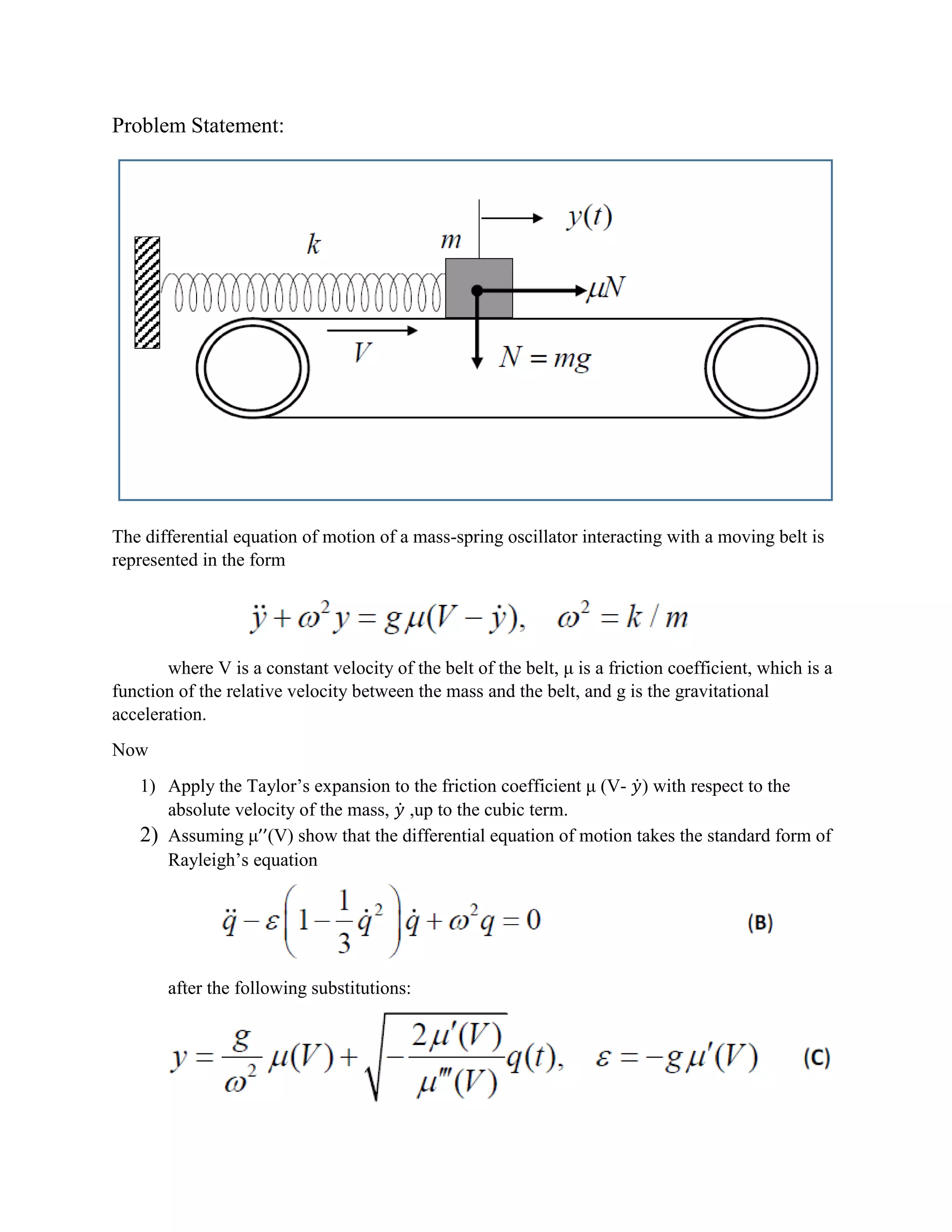 Analysis of a self-sustained vibration of mass-spring oscillator on ...
