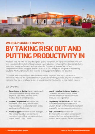Coates Hire's Engineering and Product Solutions | PDF
