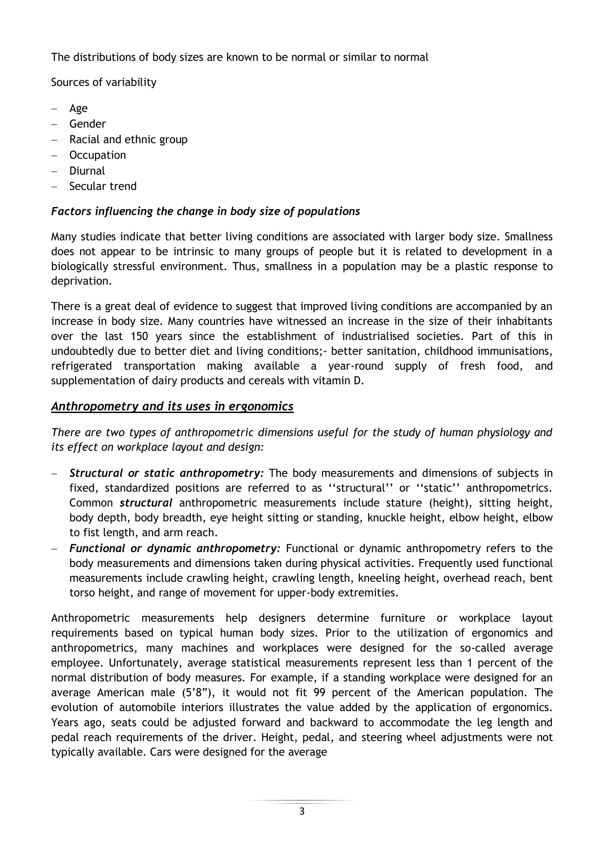 Engineering anthropometry | PDF