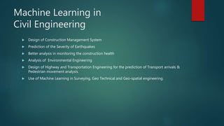 Engineering Applications of Machine Learning | PPTX
