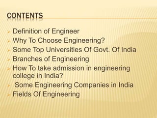 Engineering as a career | PPTX