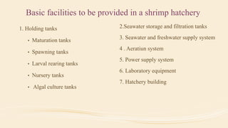 Engineering aspects of fish and shrimp hatchery | PPTX