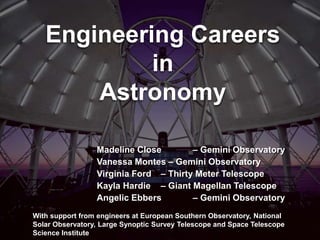 Engineering Careers in Astronomy | PPTX | Space and Astronomy | Science