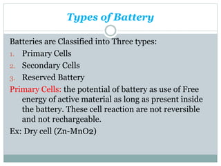 Engineering chemistry battery- Module 1 | PPTX