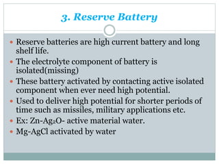 Engineering chemistry battery- Module 1 | PPTX