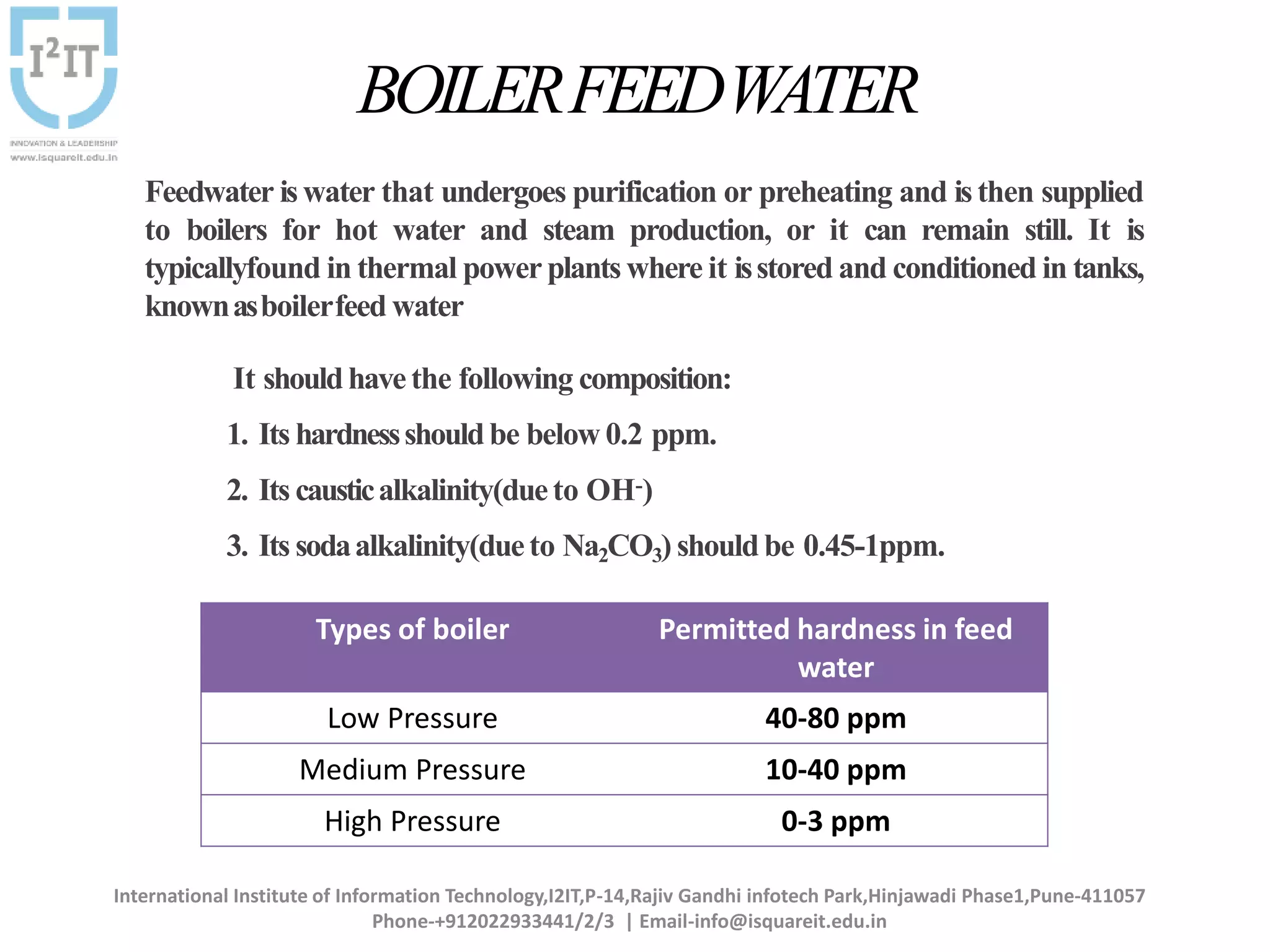 Engineering chemistry | Water Treatment (boiler problem) | PPTX