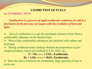 Engineering Chemistry Unit 6 title Combustion of fuels | PPTX