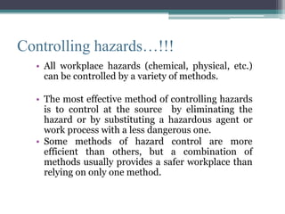 Engineering controls in safety, health environment management | PPTX