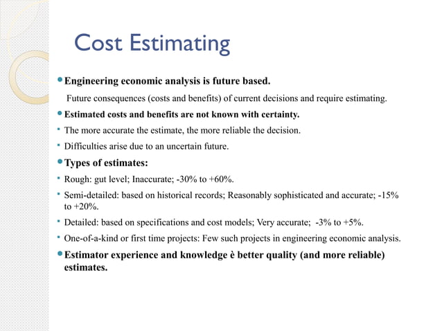 Engineering costs and cost estimating | PPT