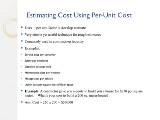 Engineering costs and cost estimating | PPT
