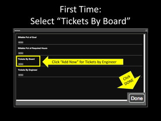 Engineering dashboard tickets by board | PPTX