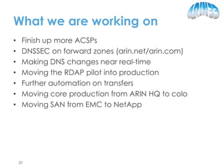 ARIN Engineering Department Report | PPT