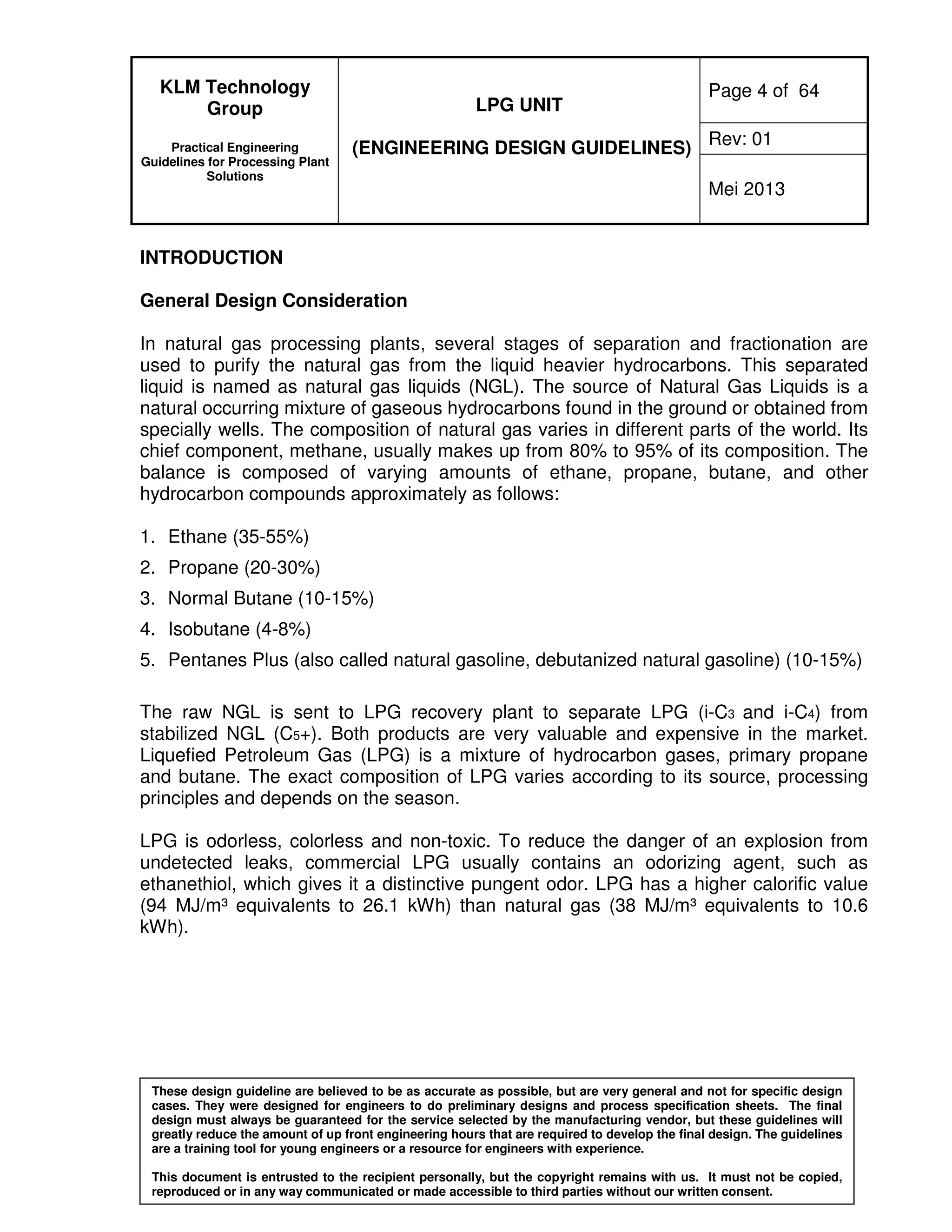 Engineering design guideline LPG | PDF