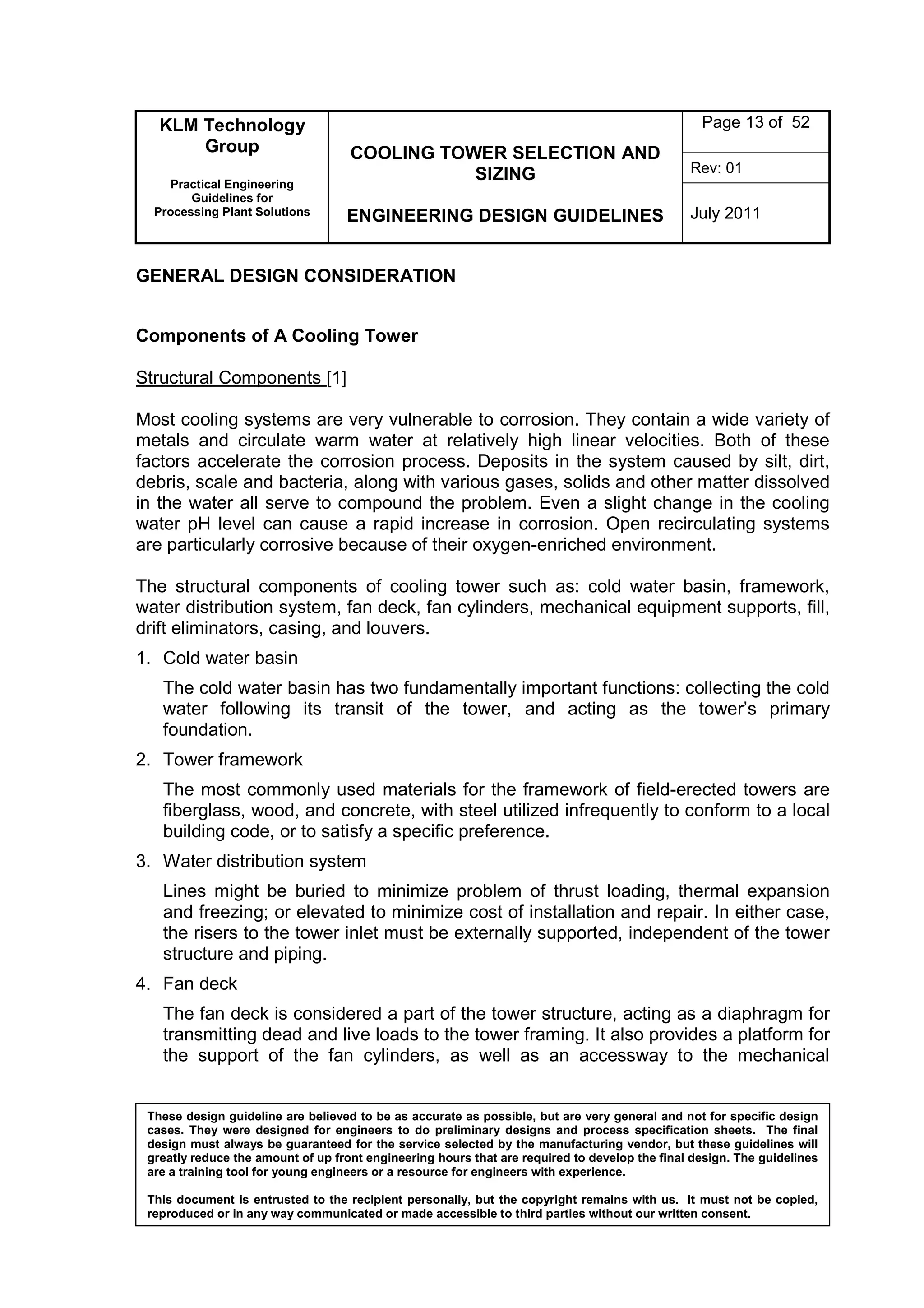 Engineering design guidelines cooling towers - rev01 | PDF | Business ...
