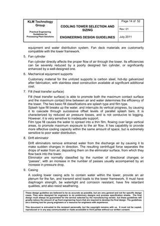 Engineering design guidelines cooling towers - rev01 | PDF