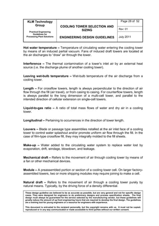 Engineering design guidelines cooling towers - rev01 | PDF