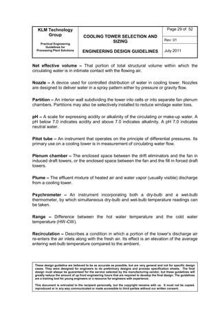 Engineering design guidelines cooling towers - rev01 | PDF