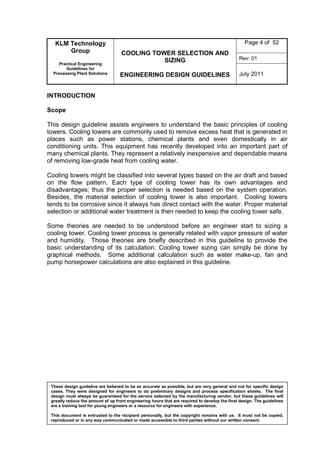 Engineering design guidelines cooling towers - rev01 | PDF