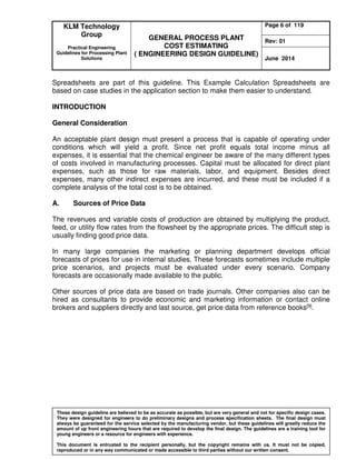 Engineering design guildline_general_plant_cost_estimating_rev01web | PDF