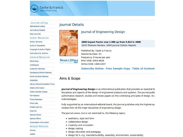 Engineering design target journals | PPT