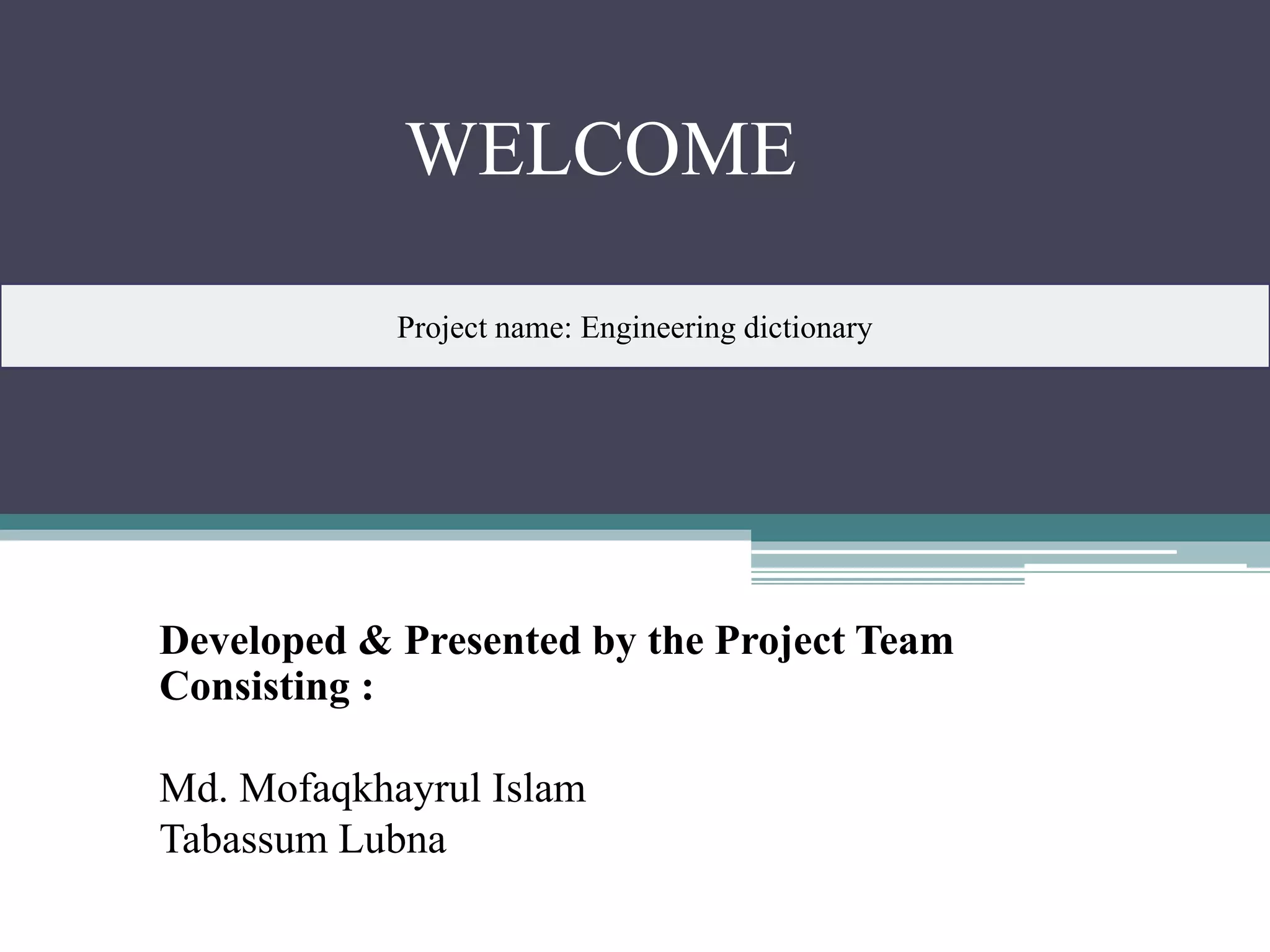 Engineering dictionary | PPT