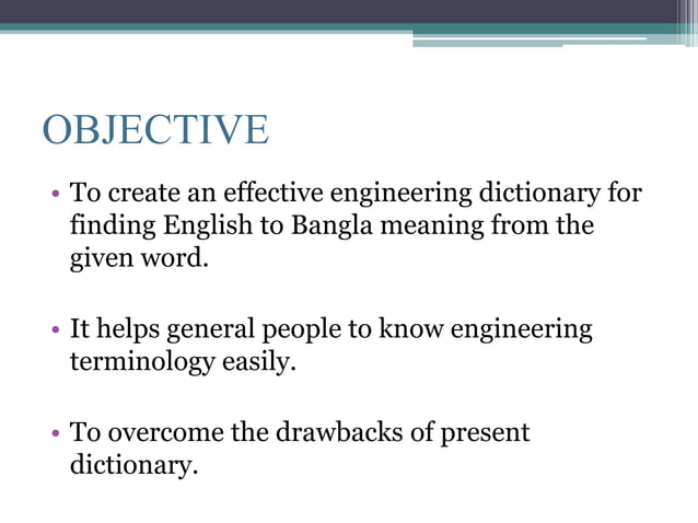 Engineering dictionary | PPT