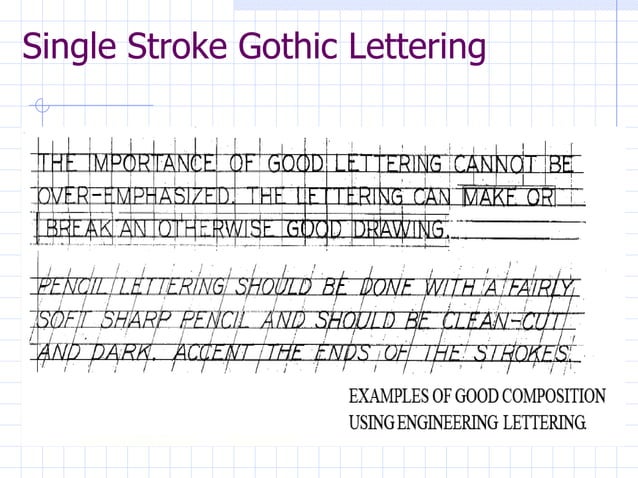 Engineering drawing (engineering lettering) lesson 3 | PPT | Drawing ...