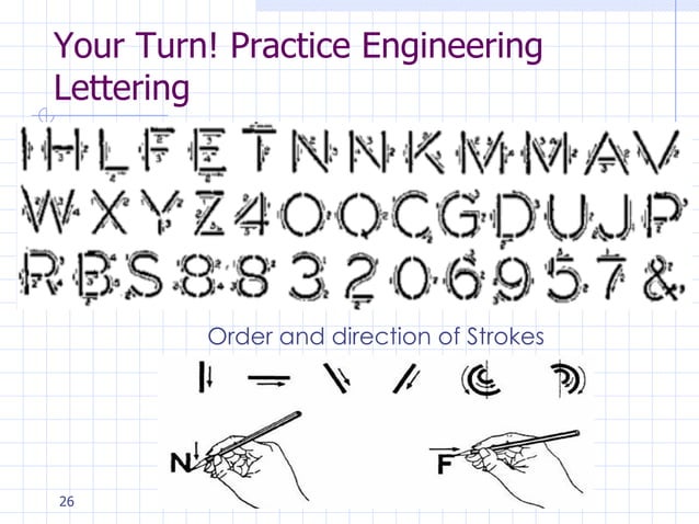 Engineering drawing (engineering lettering) lesson 3 | PPT | Drawing ...