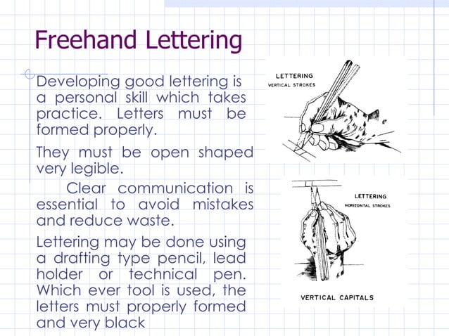 Engineering drawing (engineering lettering) lesson 3 | PPT | Drawing ...