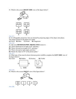 Engineering drawing objective bits for placement training m v reddy | PDF