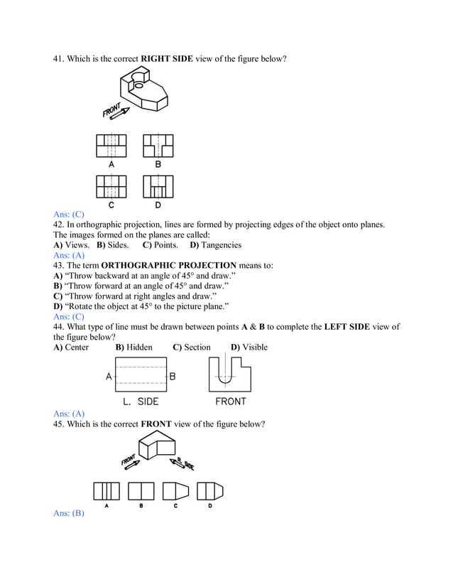 Engineering drawing objective bits for placement training m v reddy | PDF