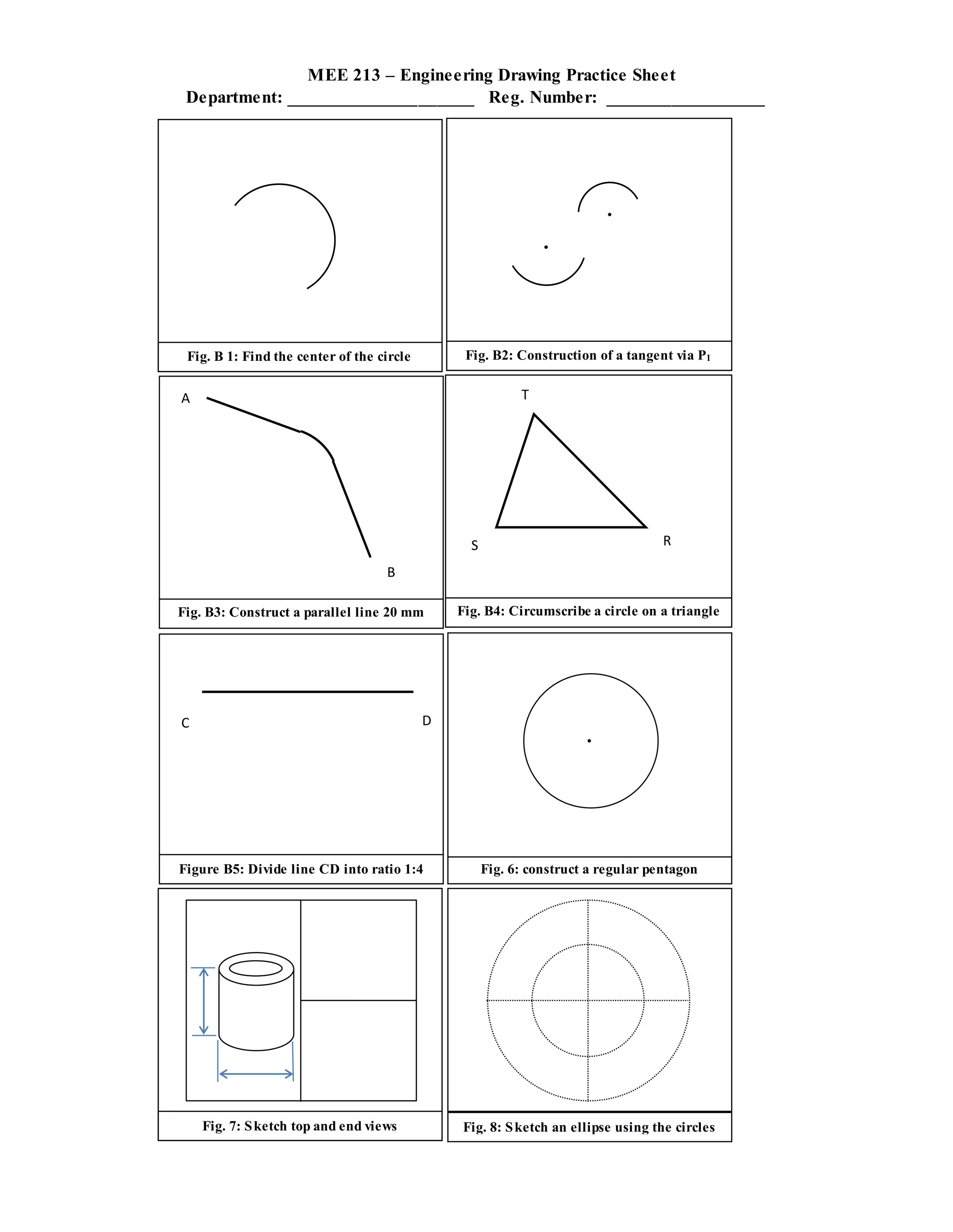 Engineering drawing practice questions first semester - 2019-2020 (1 ...