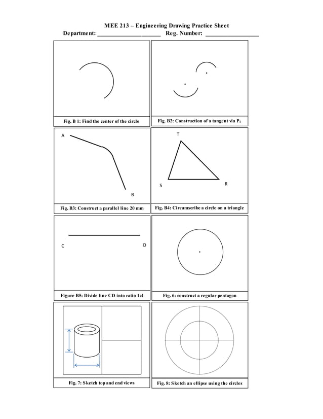 Engineering drawing practice questions first semester - 2019-2020 (1 ...